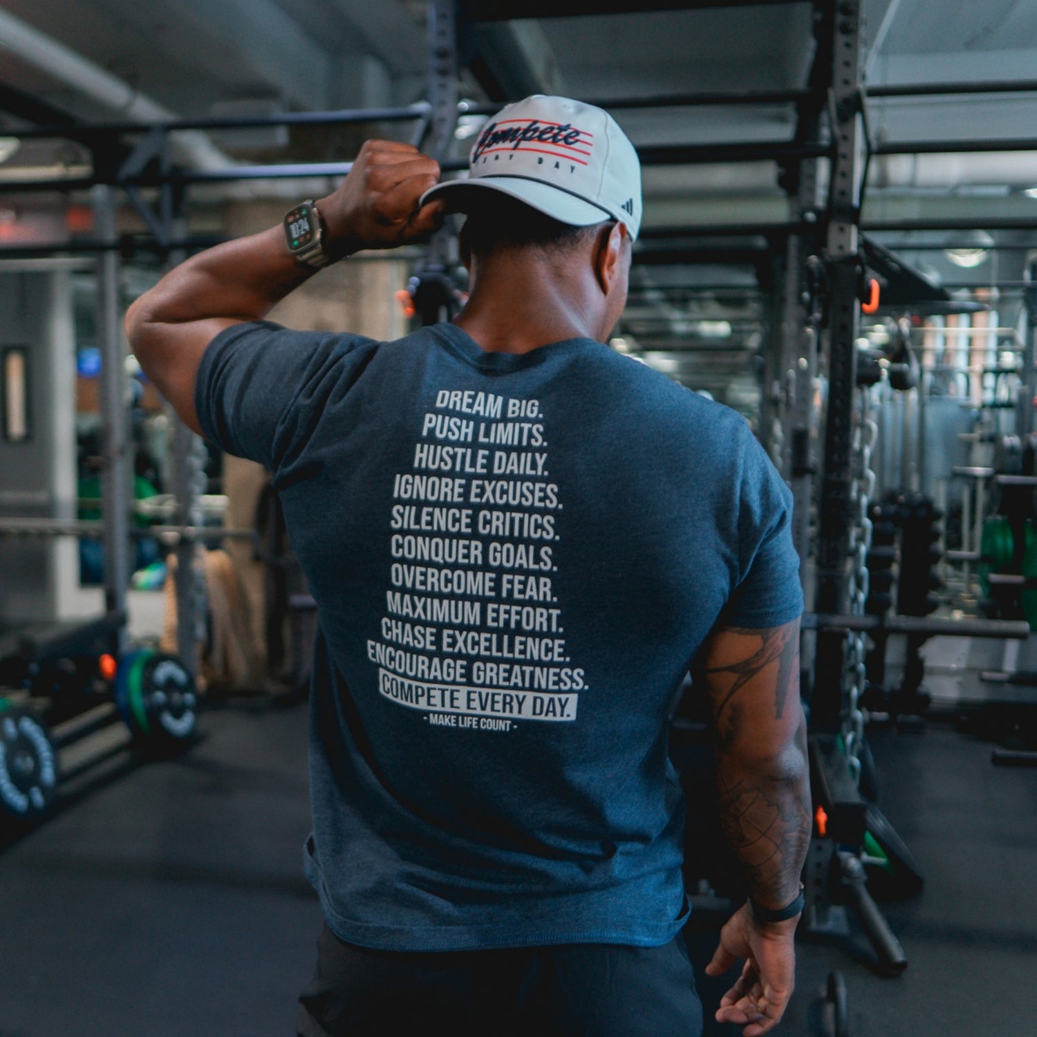 Make Life Count Compete Every Day T-Shirt | Purpose-Driven Apparel